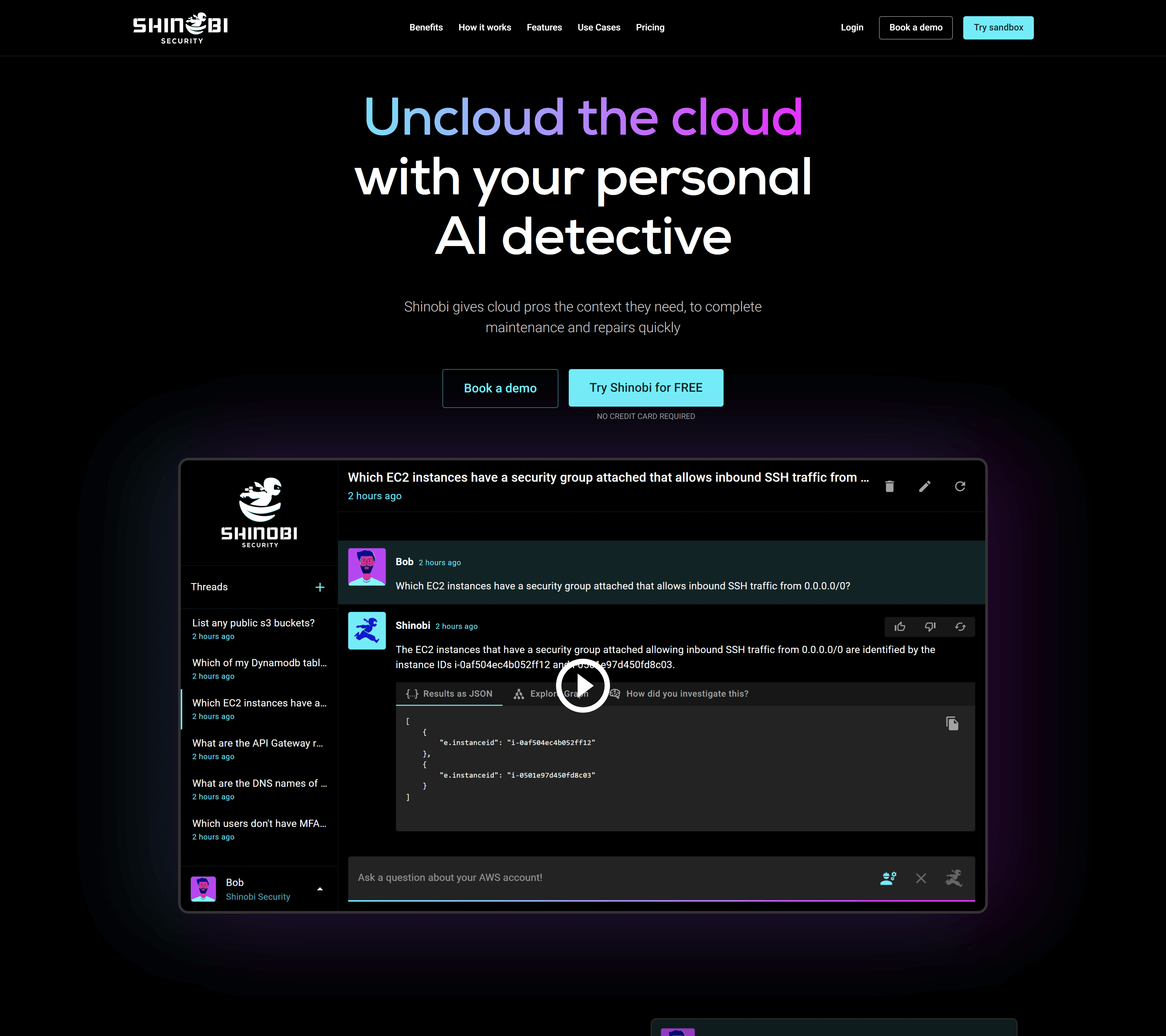 Shinobi Security | Uncloud the cloud with your personal AI detective