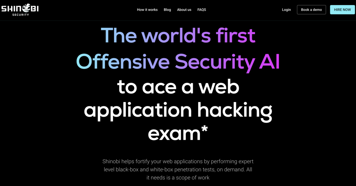 Shinobi Security | The world's first Offensive Security AI
